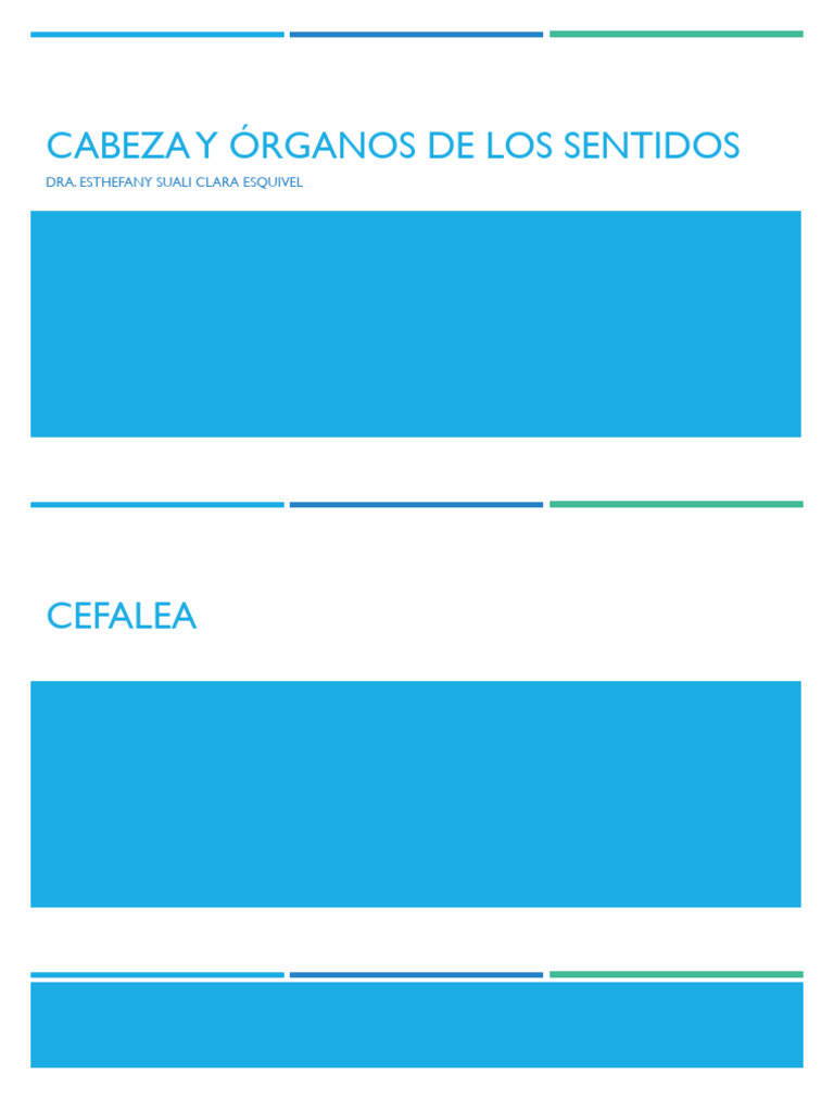 Cabeza y Órganos de Los Sentidos | PDF | Dolor de cabeza | Migraña