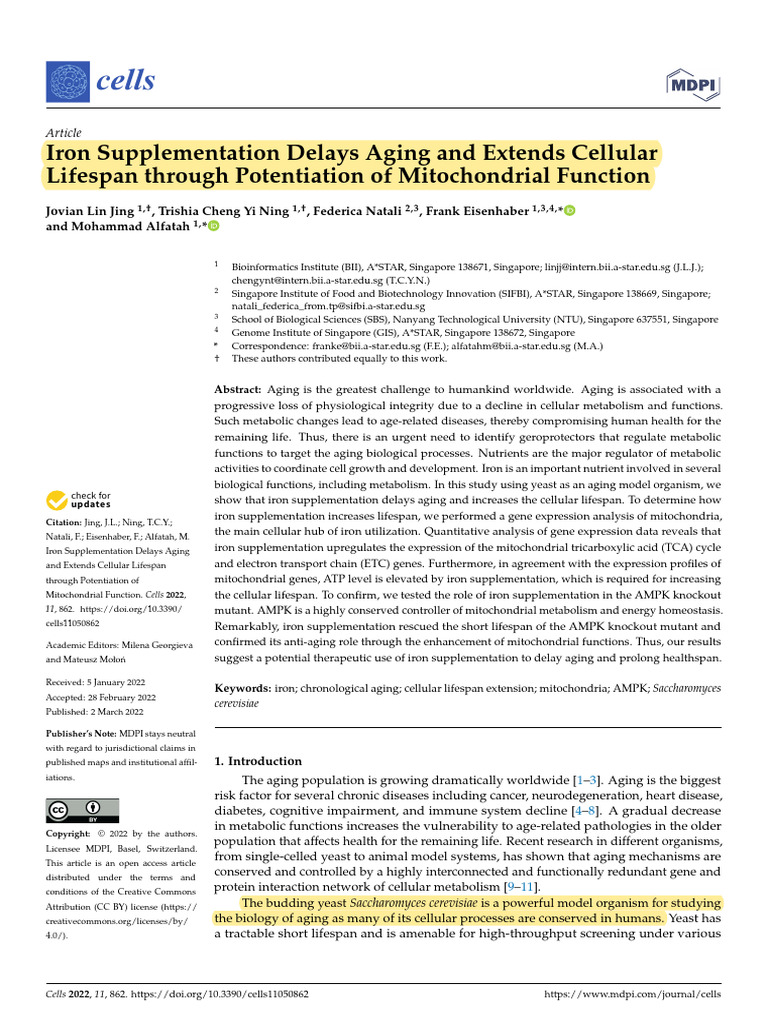 Iron Slow Aging Claim Study | Download Free PDF | Reverse Transcription ...