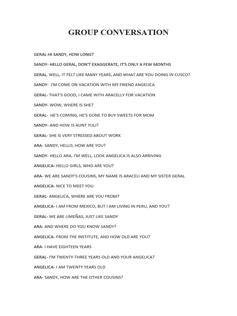 Group Conversation Examen | PDF | Poetry