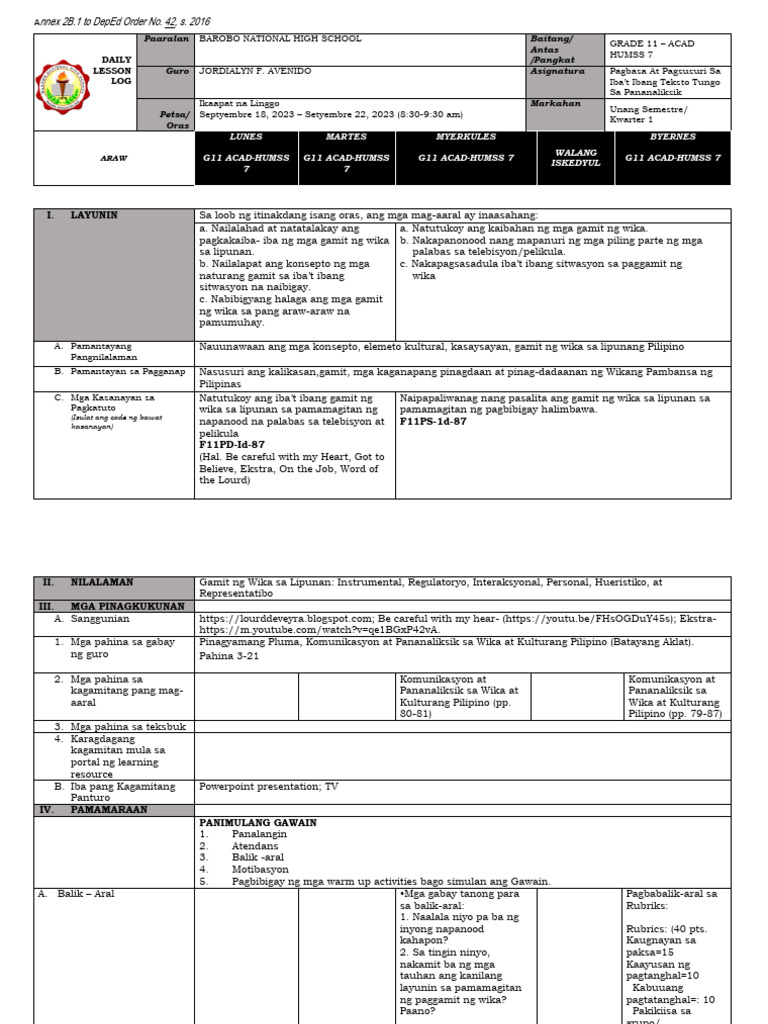DLL KPWKP Q1 W4 | PDF