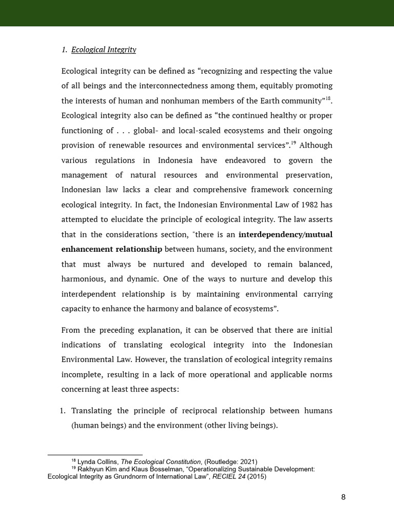 Ecological Integrity, Primacy Explanation | Download Free PDF ...