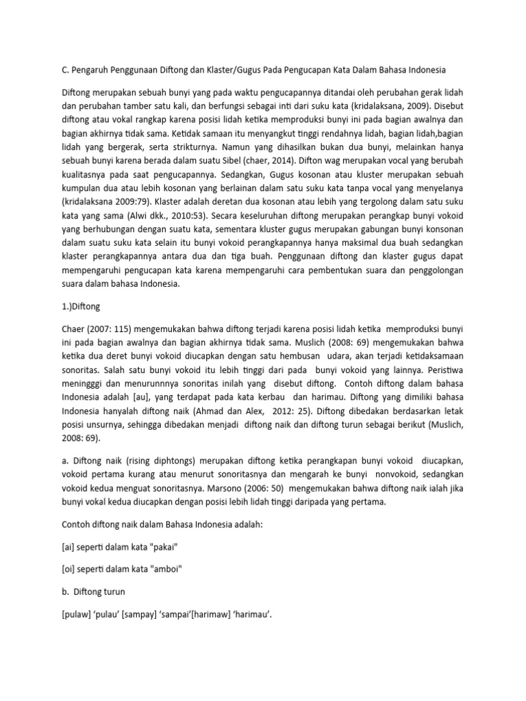 Diftong Dan Klaster Tika 2 | PDF | Seni & Disiplin Bahasa | Kajian Bahasa Asing