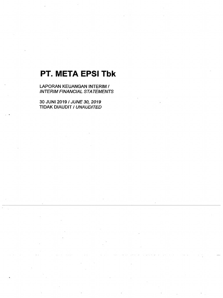 Laporan Keuangan Interim PT Meta Epsi TBK Per 30 Juni 2019 | PDF