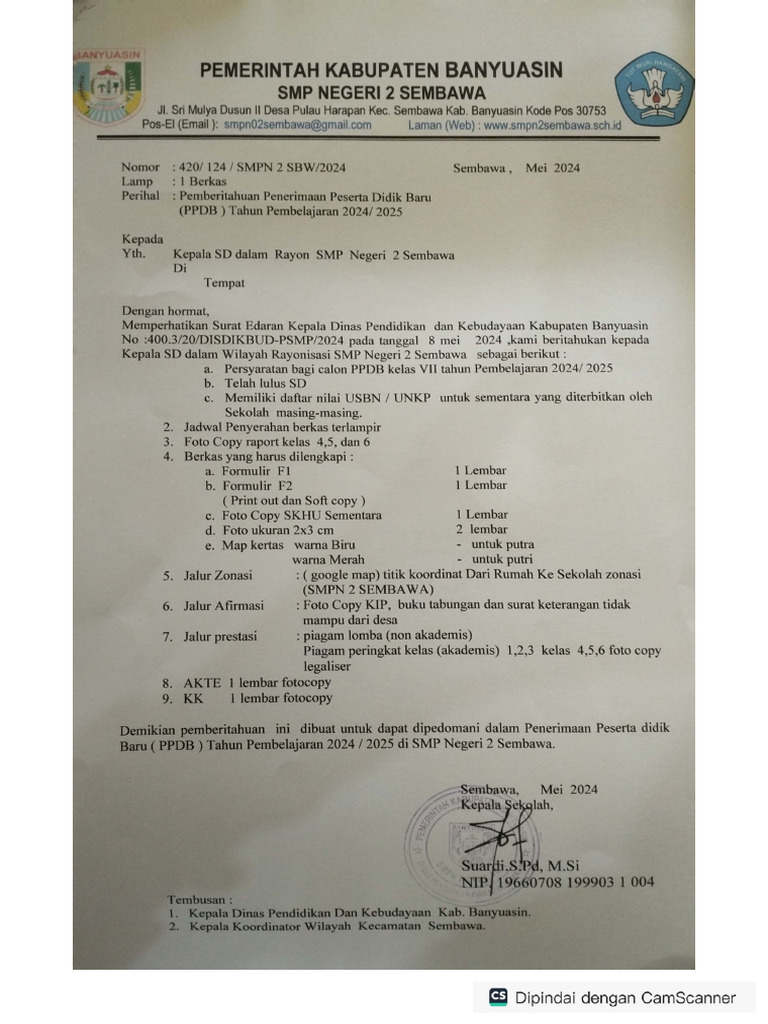 Syarat Dan Jadwal PPDB 2425 | PDF