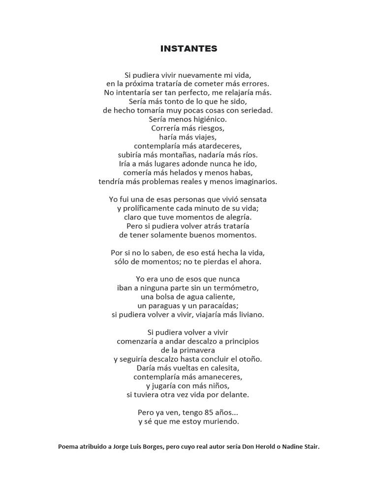 Atribuido A JL Borges - Instantes | PDF