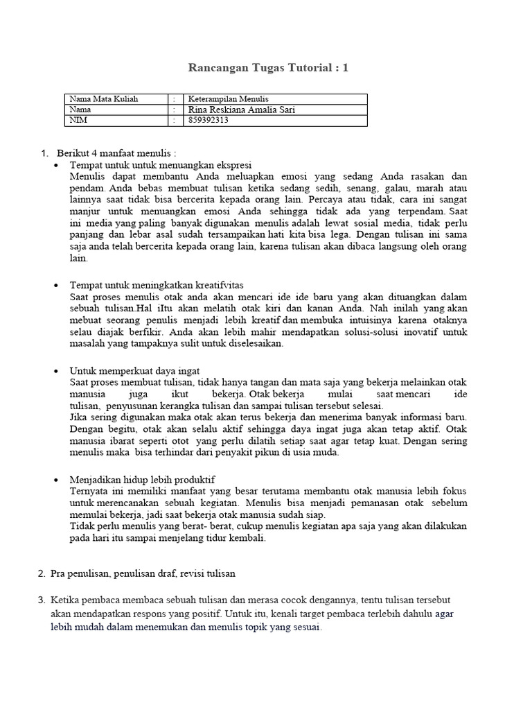 Rancangan Tugas Tutorial 1 | PDF