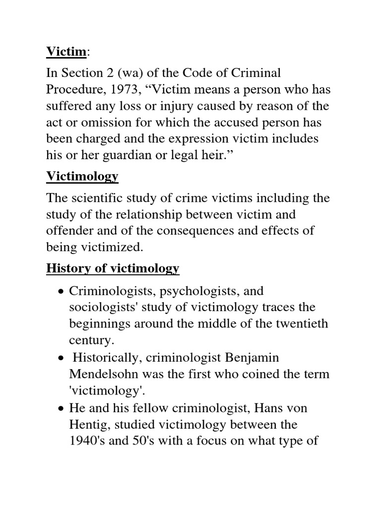 Victim , Victimology and Witness and Its Types | PDF | Witness ...