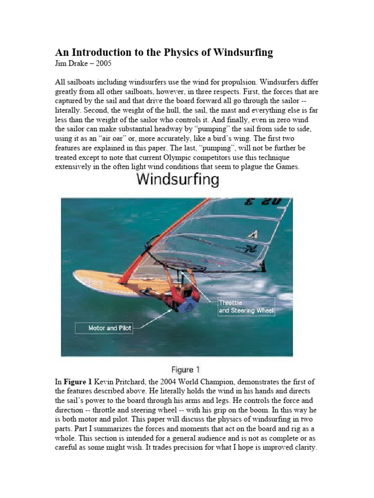 Physics of Windsurfing Explained | PDF | Force | Drag (Physics)