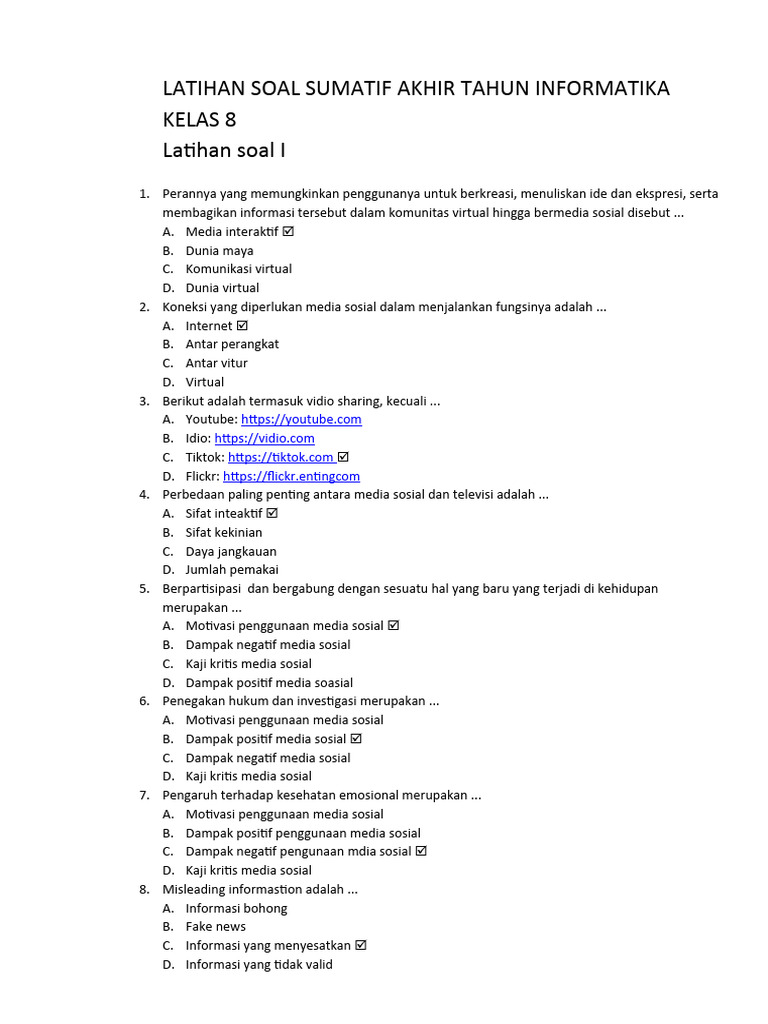 Latihan Soal Sat Informatika | PDF