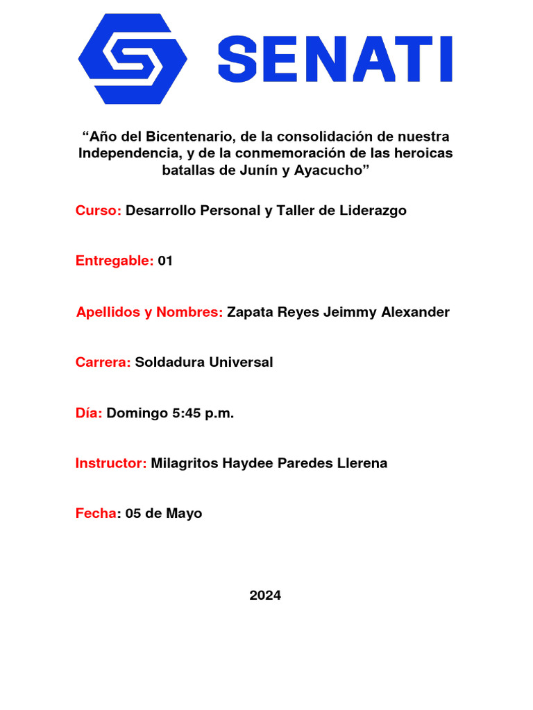 Entregable 01 Desarrollo Zapata | PDF | Planificación | Las emociones