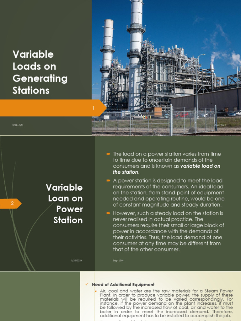 Variable Loads On Power Plants | PDF | Power Station | Energy Conversion