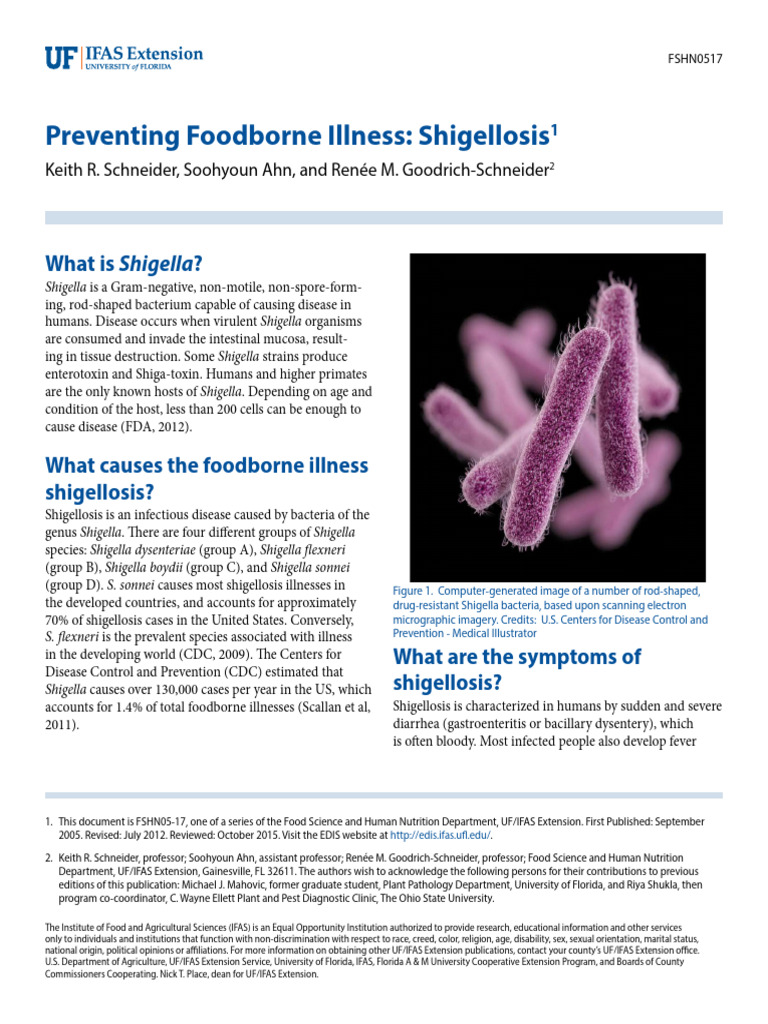 Preventing Foodborne Illness Shigellosis | PDF | Foodborne Illness ...