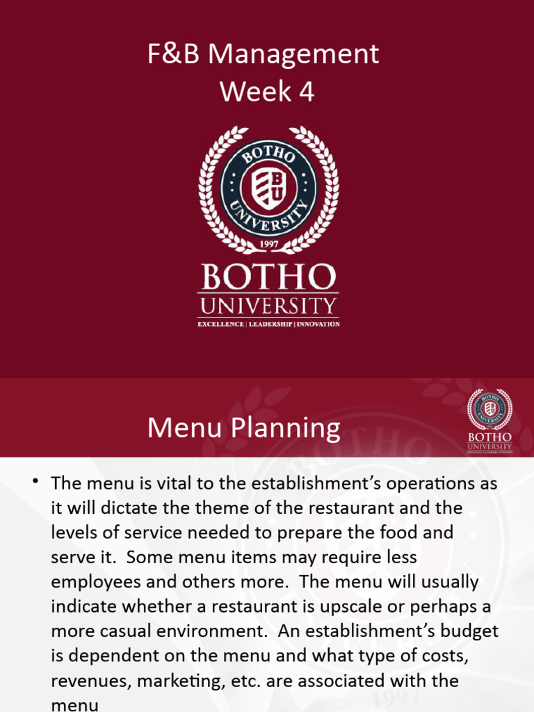 Essential Menu Planning for Restaurants | PDF | Menu | Restaurants