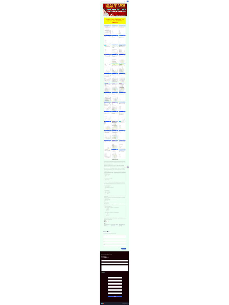 Advanced Java Programming Very Imp MCQ For Msbte Fifth Semester | PDF