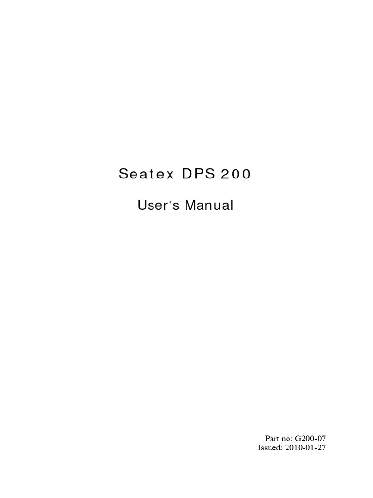 Kongsberg Seatex DPS 200 Manual | PDF | Global Positioning System ...