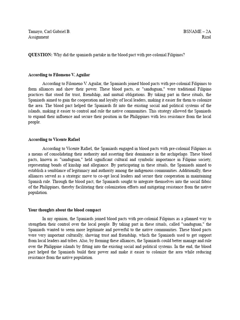 Rizal Assignment | Download Free PDF | Philippines