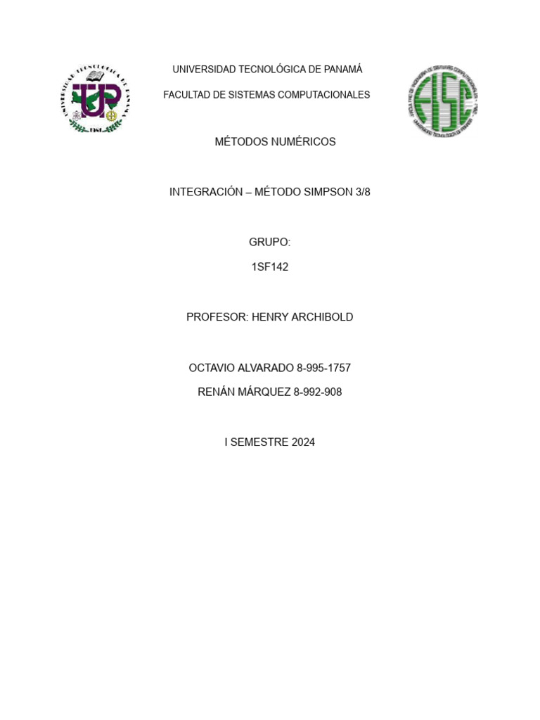 Integracion - Metodo Simpson 3 - 8 | PDF