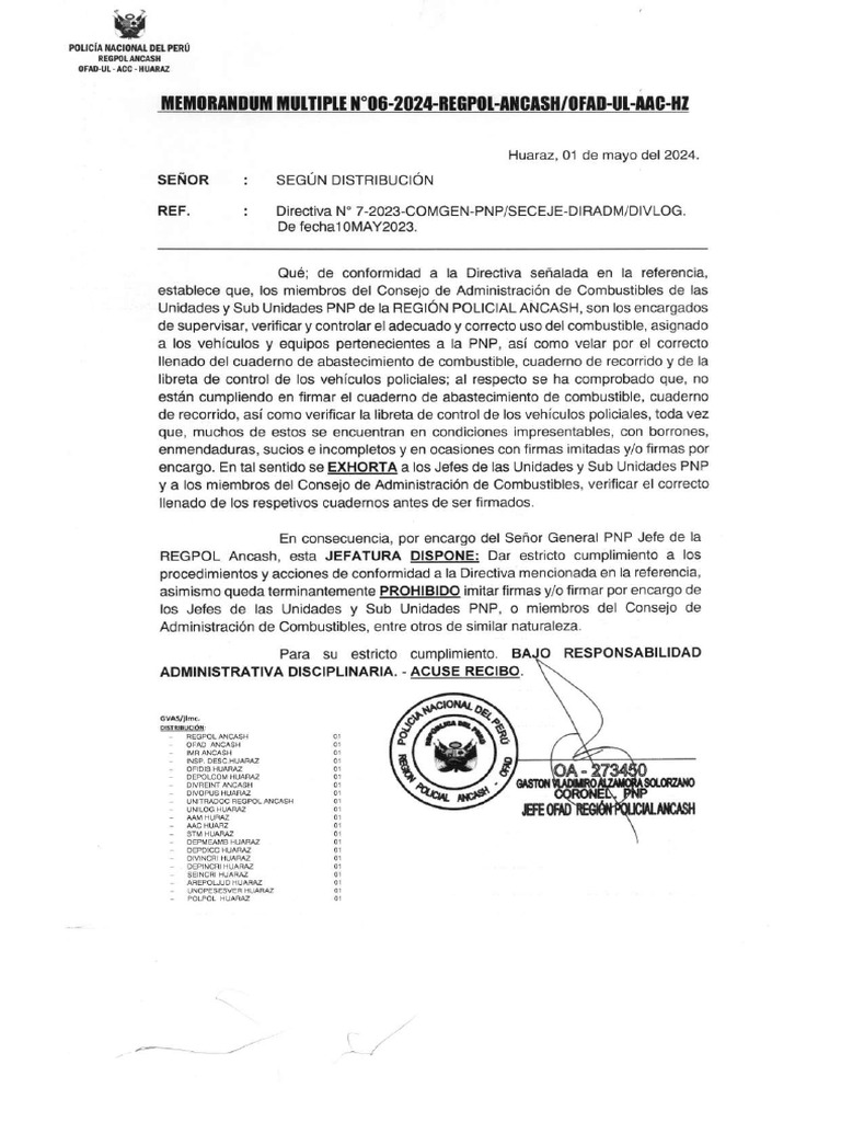 Memorandum Multiple #06-2024 | PDF