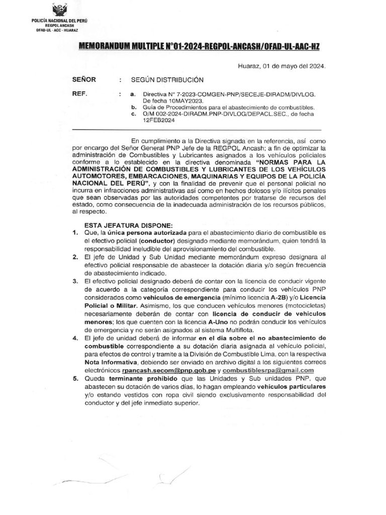 Memorandum Multiple #01-2024 | PDF