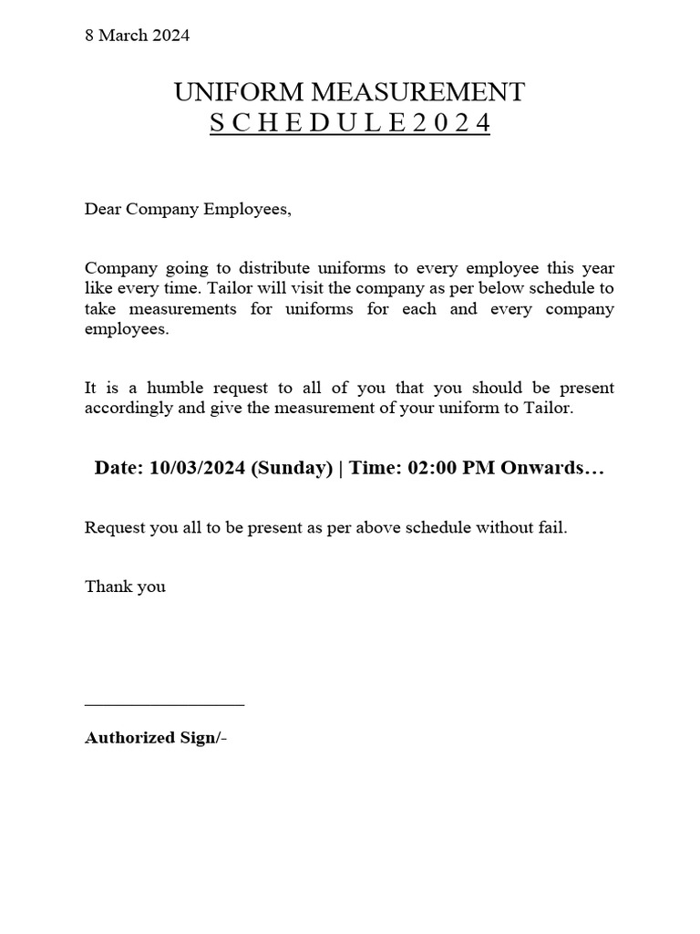 Uniform Measurement Notice | PDF