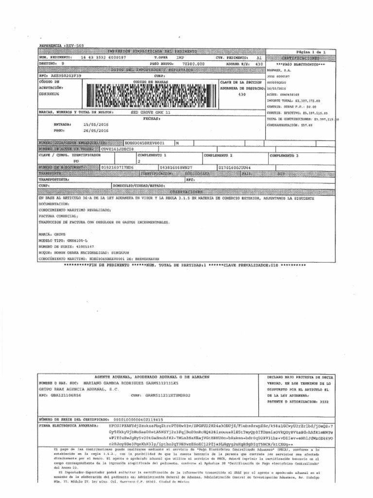 Pedimento G7 | PDF