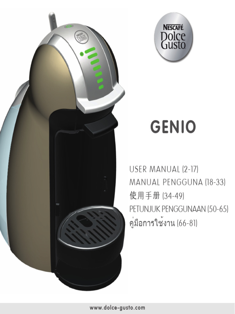 Dolce Gusto Genio 2 Manual | PDF | Coffee | Drink