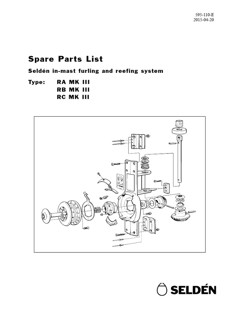 Spare Parts List: Seldén In-Mast Furling and Reefing System Type: Ra MK ...