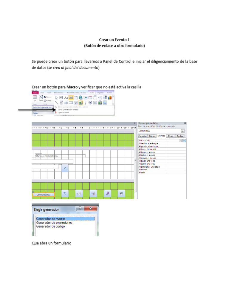 Paso A Paso para Programar Eventos en Access | PDF | Bases de datos ...