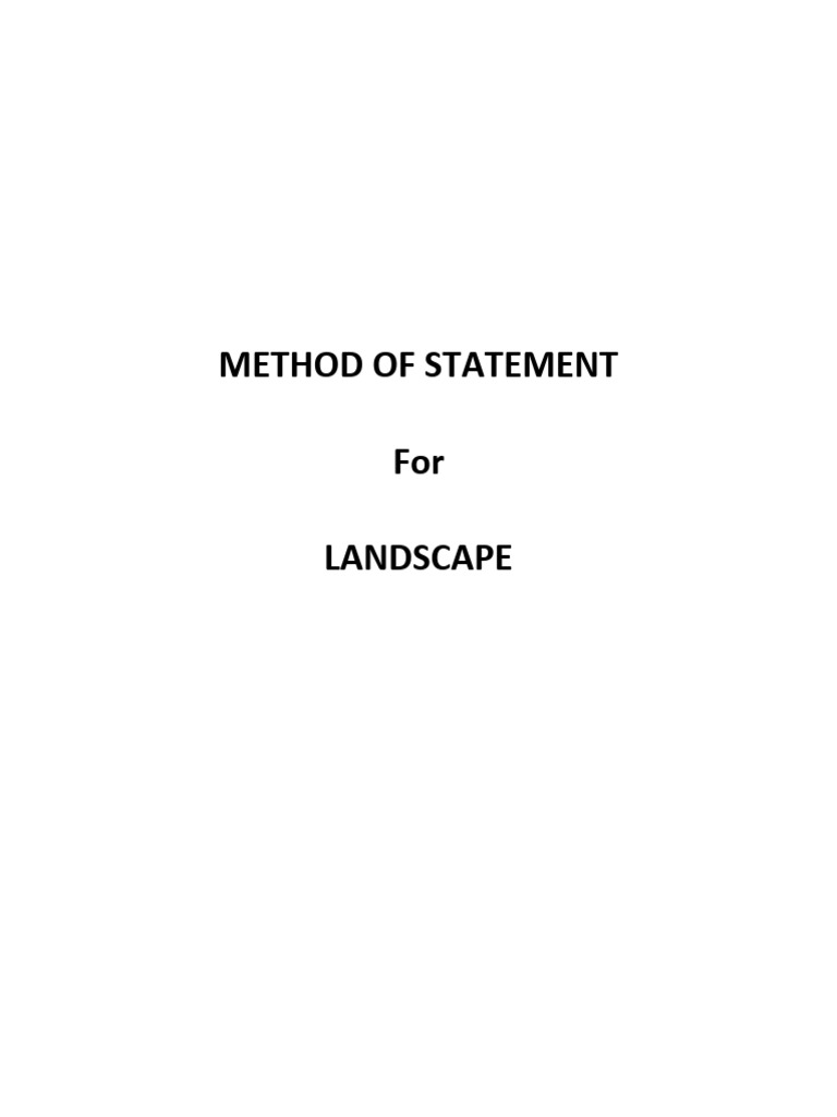 Method Statement - LANDSCAPE | PDF | Pruning | Trees