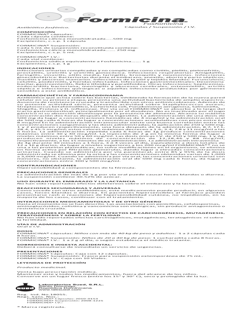 Formicina Inserto WEB 2016 | PDF | Medicamentos con receta | Medicina ...
