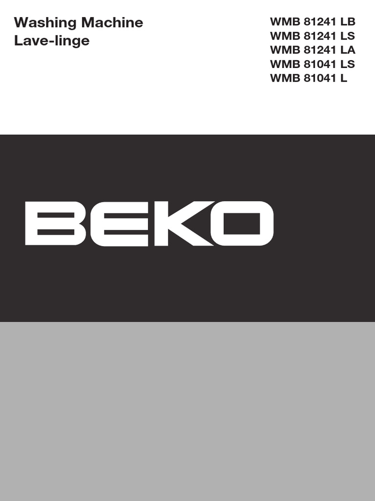 BEKO WMB 81041 L Washing Machine | PDF | Laundry | Washing Machine