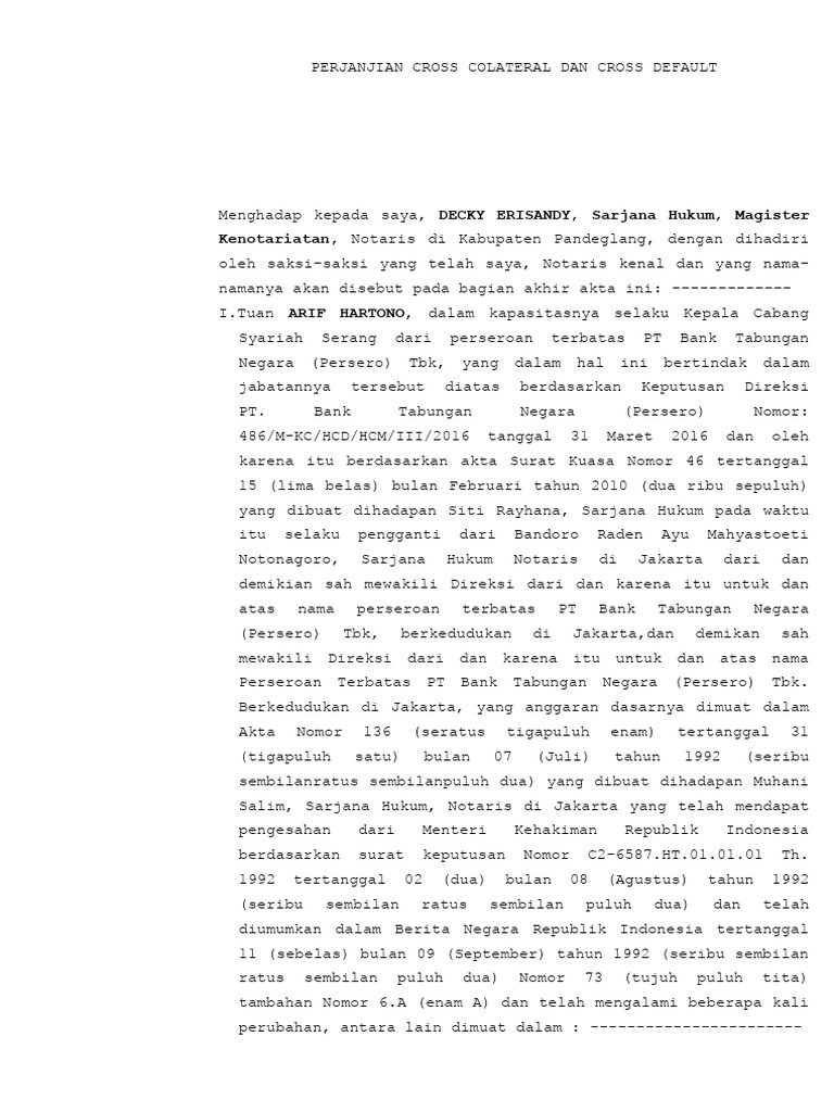 Akta Cross Colateral | PDF