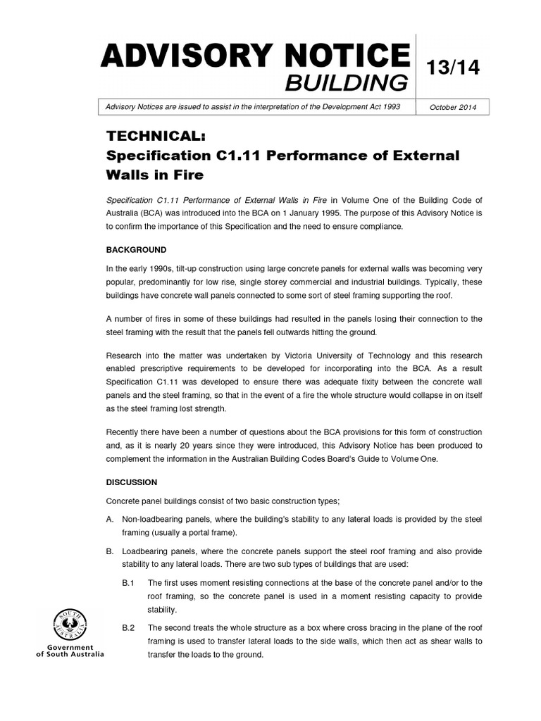 Building Advisory Notice 13 14 Technical Specification C1 - 11 ...