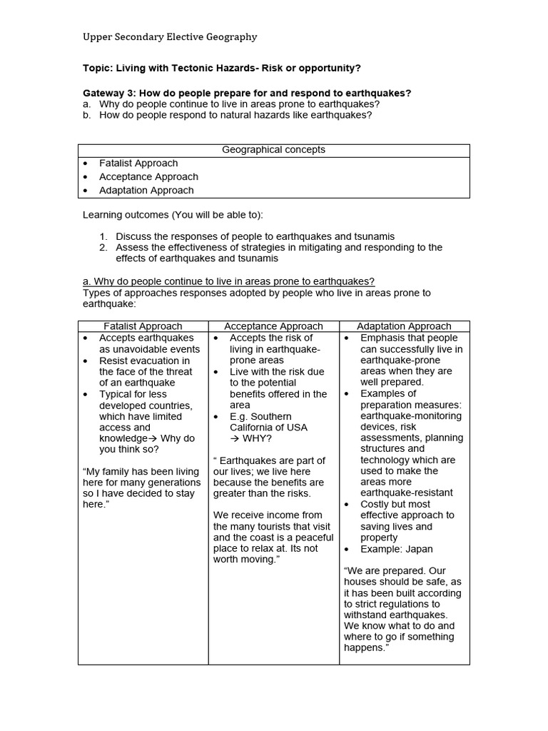 Tectonic KQ3 - Notes | PDF | Earthquakes | Tsunami