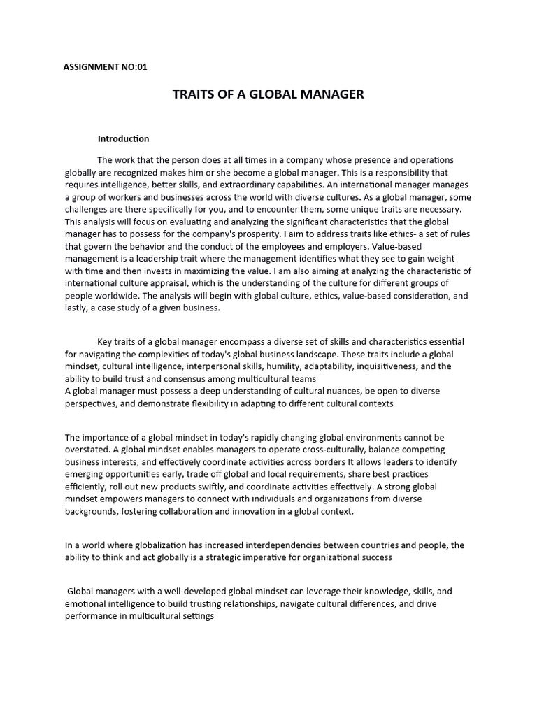 ASSIGNMENT NO 1 With Our Reference | PDF | Mindset | Leadership