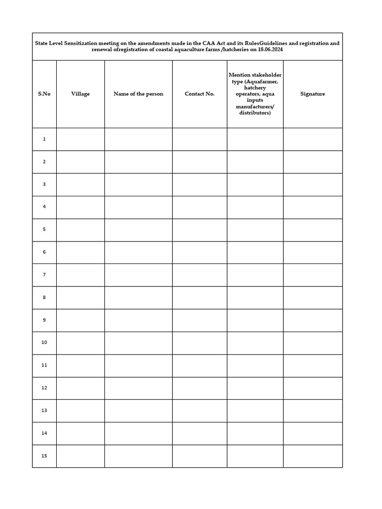Attendance On CAA Meeting | PDF