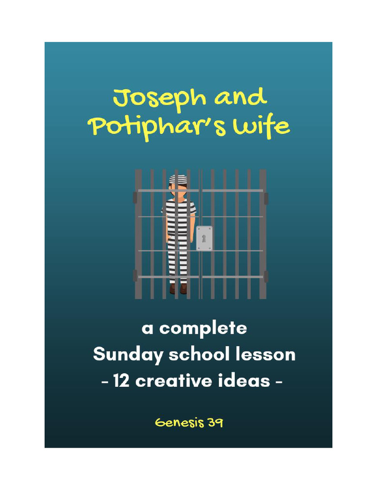Joseph and Potiphars Wife a Complete Sunday School Lesson With 12 ...