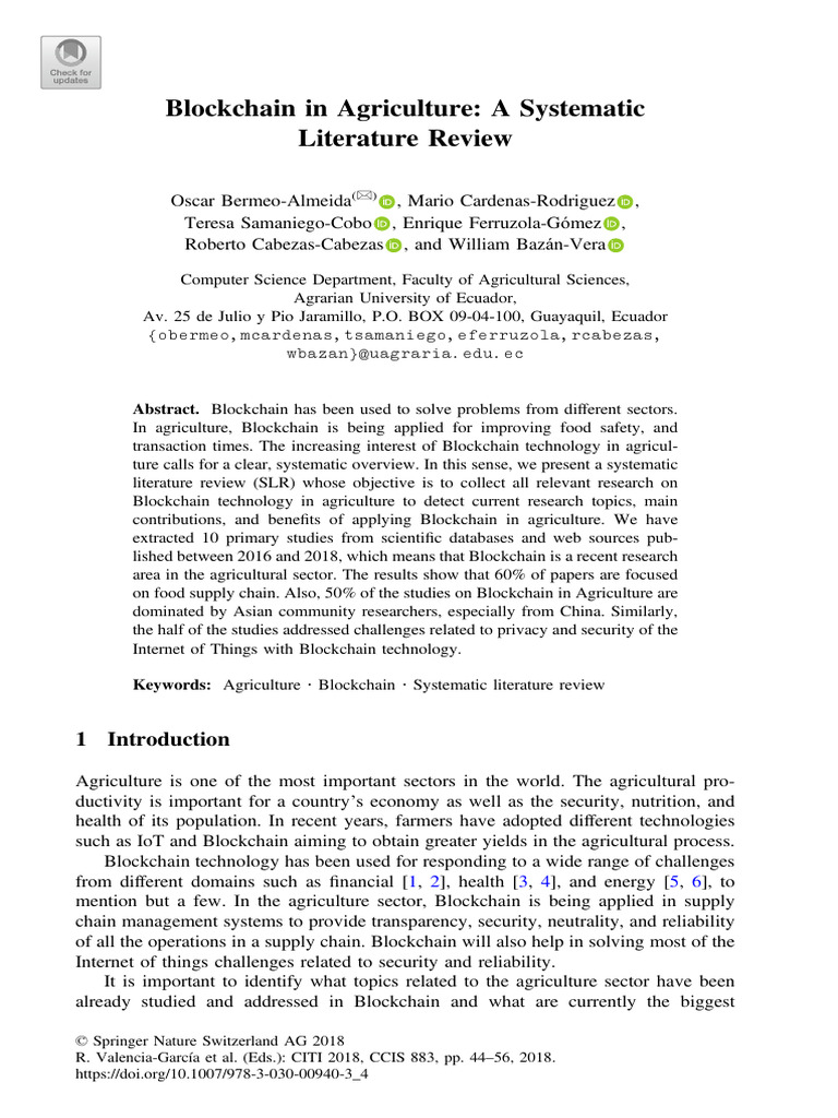 Blockchain A Systematic Review | PDF | Internet Of Things | Supply Chain