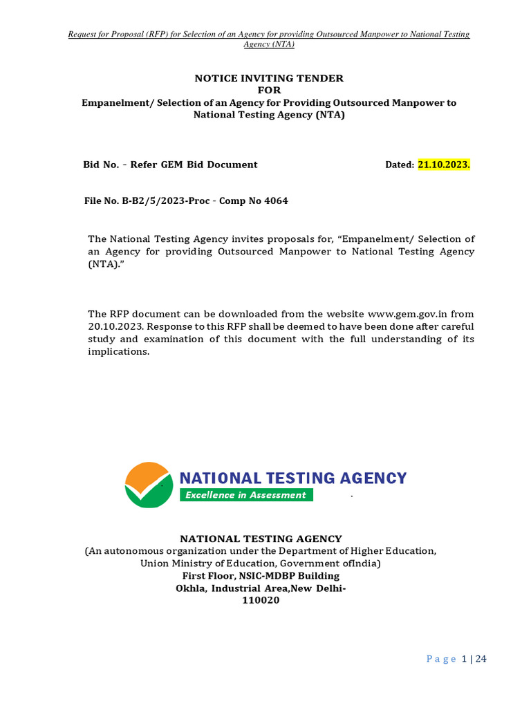 Nta 2 | Download Free PDF | Request For Proposal | Employment