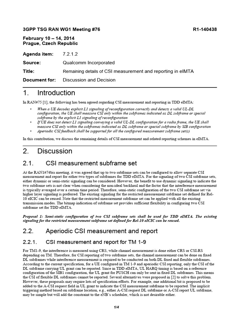 CSI Measurement in TDD eIMTA | PDF | Computing | Computer Science
