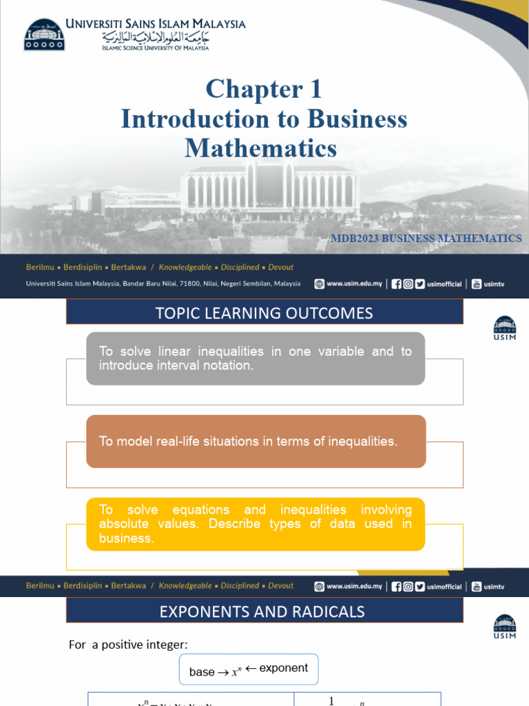 Introduction to Business Mathematics | PDF | Exponentiation ...