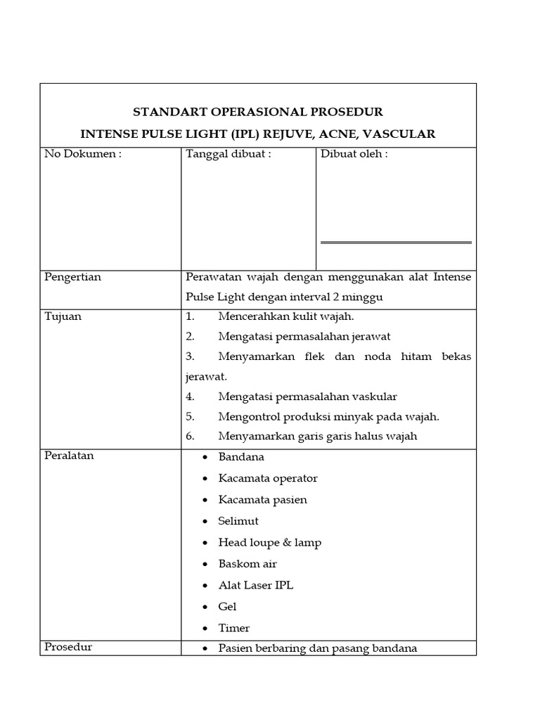 STANDART OPERASIONAL PROSEDUR treatment | PDF