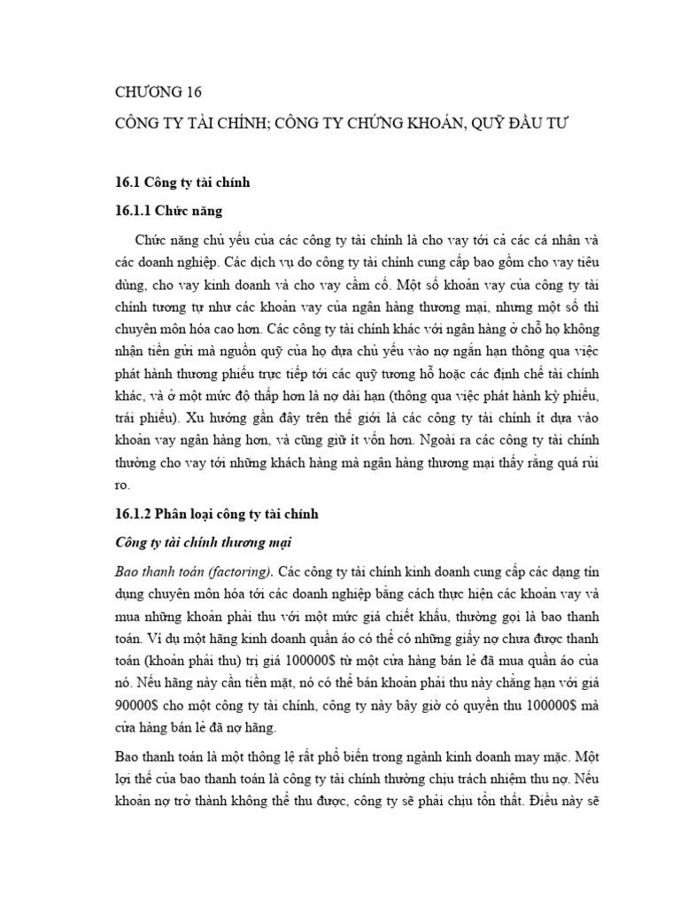 Ch16 CONG TY TAI CHINH | PDF