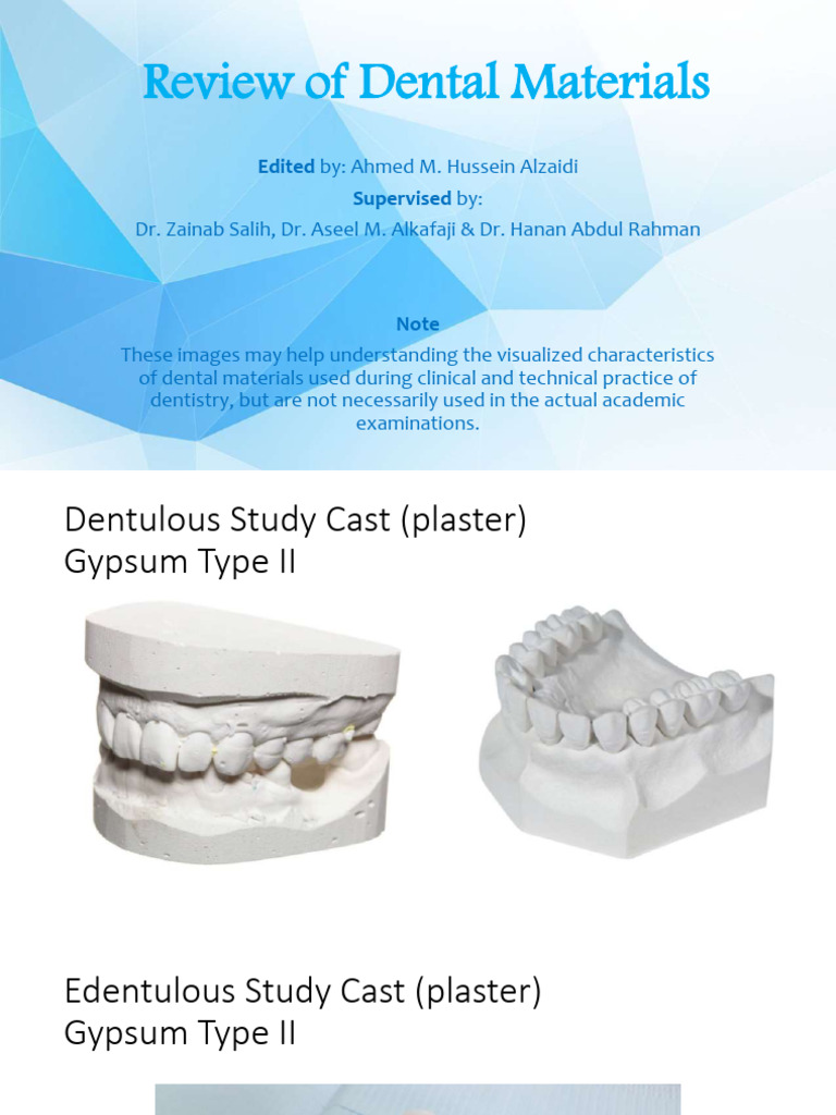 Review of Dental Material | PDF | Dentures | Dentistry