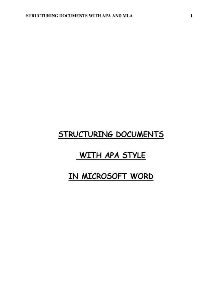 Structuring Document Assignment | PDF | Apa Style | Writing