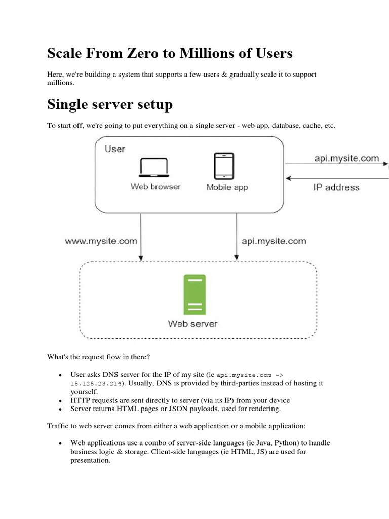 Scale From Zero To Millions of Users | PDF | Cache (Computing ...