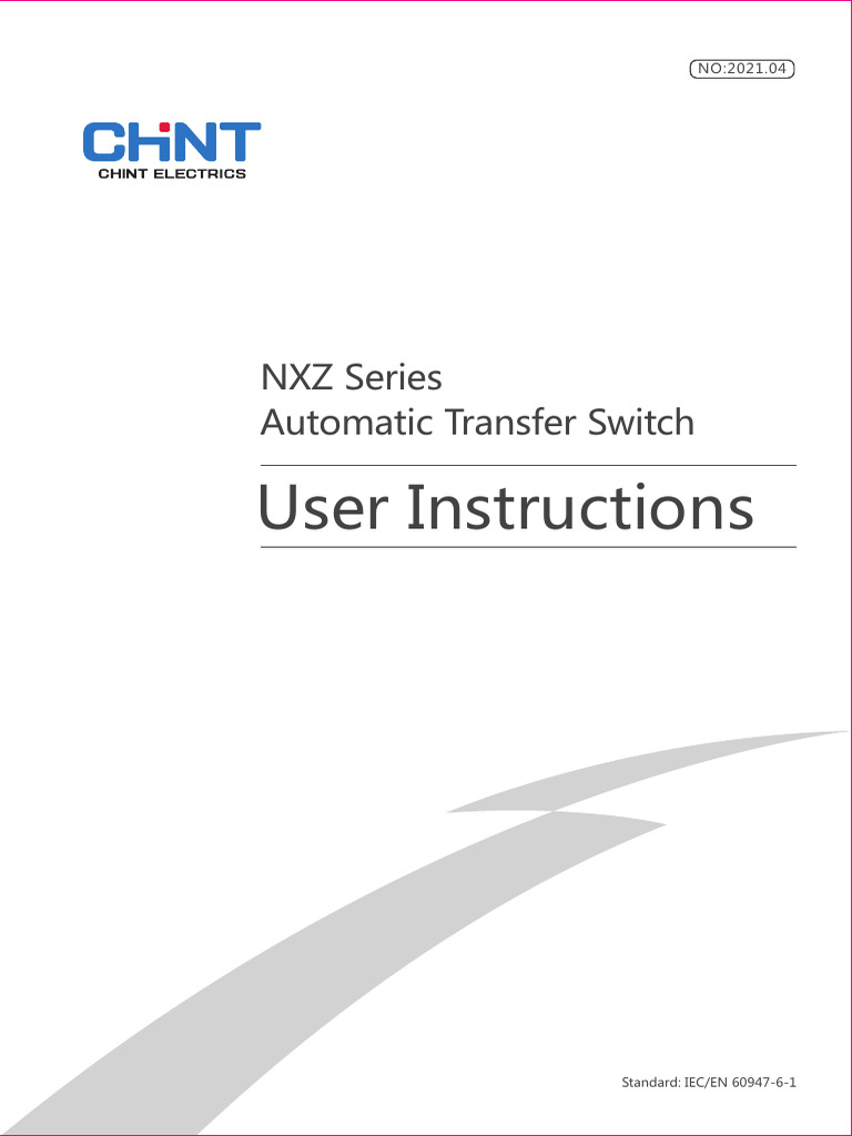 Chint NXZ - Manual de Usuario - Ingles | PDF | Power Supply | Switch