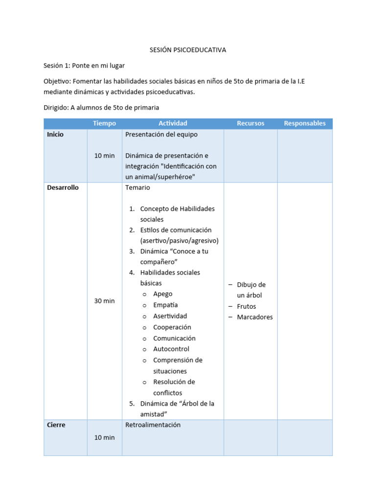 Modelo Sesion-Psicoeducativa | PDF | Ciencia cognitiva | Conceptos psicologicos