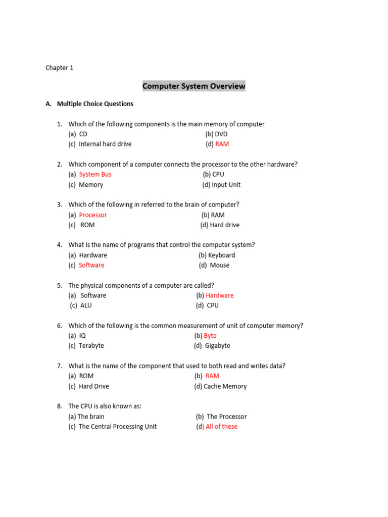 Computer System Overview | PDF | Computer Data Storage | Central Processing Unit