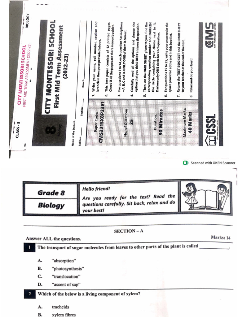 8th Biology 1 | PDF